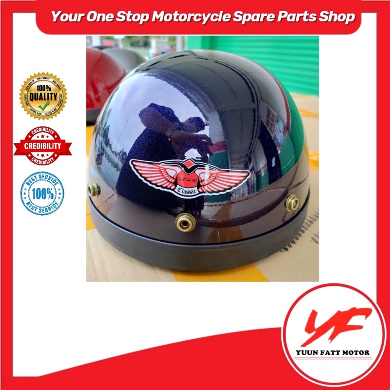 MHR ||| 100%ORIGINAL STENG KURA KURA HALF CUT STENG HELMET TOPI MOTO ...