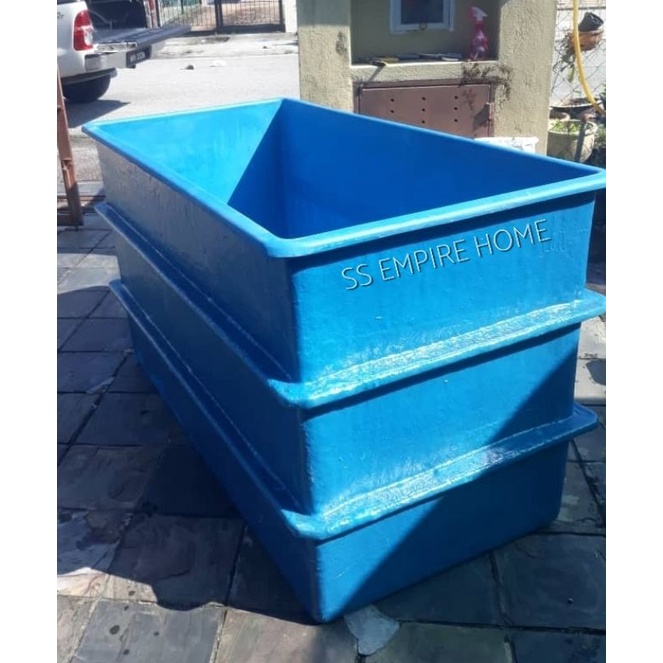 NEX 5 x2.5x3 Blue Fiberglass Fish Tank Fiber Water Pond Aquarium Heavy ...