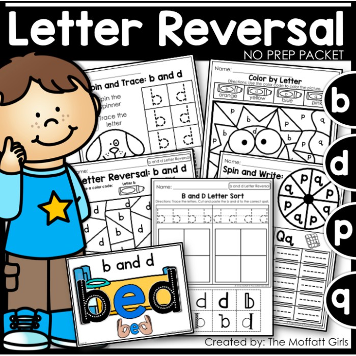 013 (Digital File)Letter Reversal Practice Pack (b and d, p and q ...