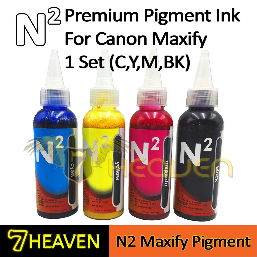 N2 Canon Maxify Pigment Refill ink SET(CYMK) for IB4070,4170,MB5070 ...