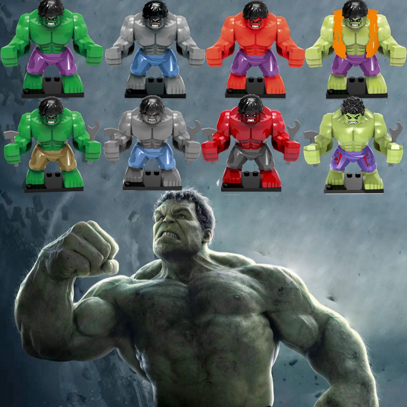 Compatible with Leging Minifigures Marvel Hulk Iron Man Birthday Gift ...