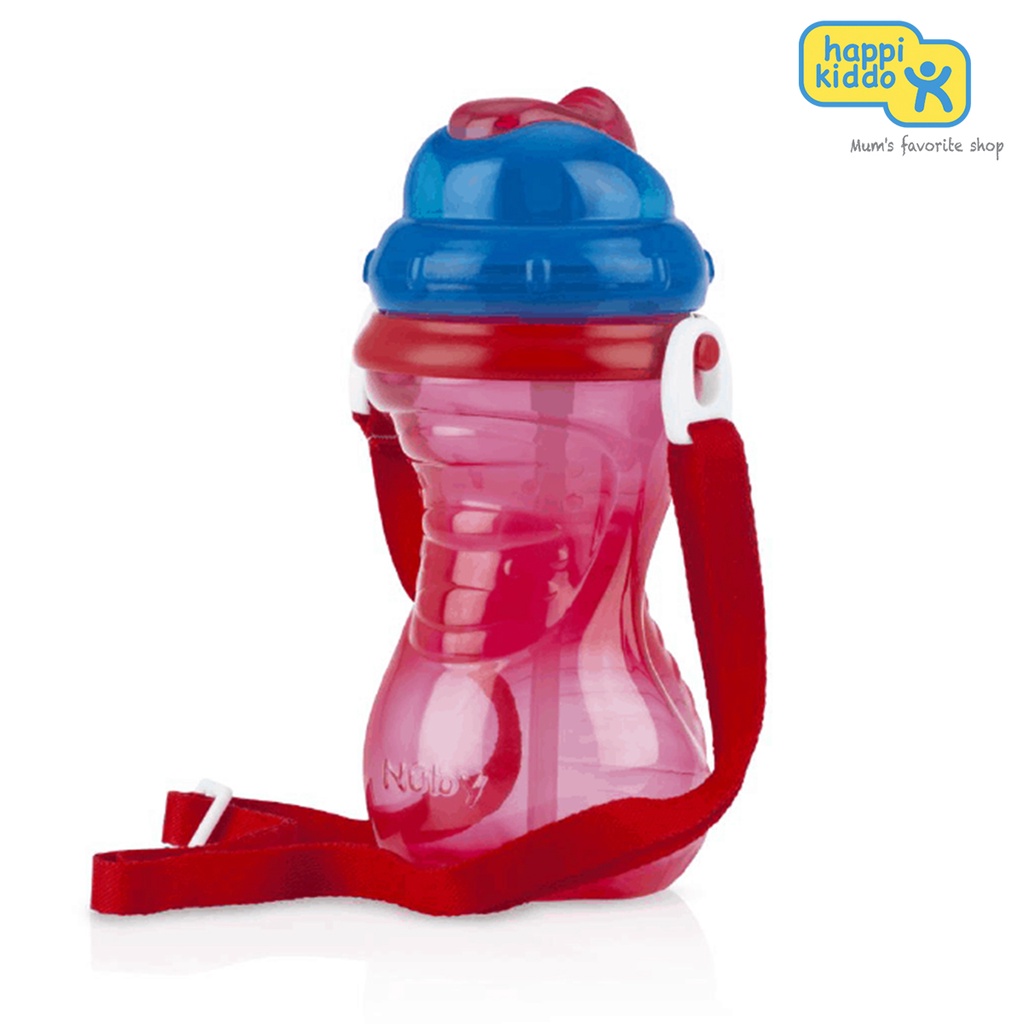 Nuby Flip- It with Thin Silicone Straw Cup with Removable Strap 420ml | Shopee Malaysia