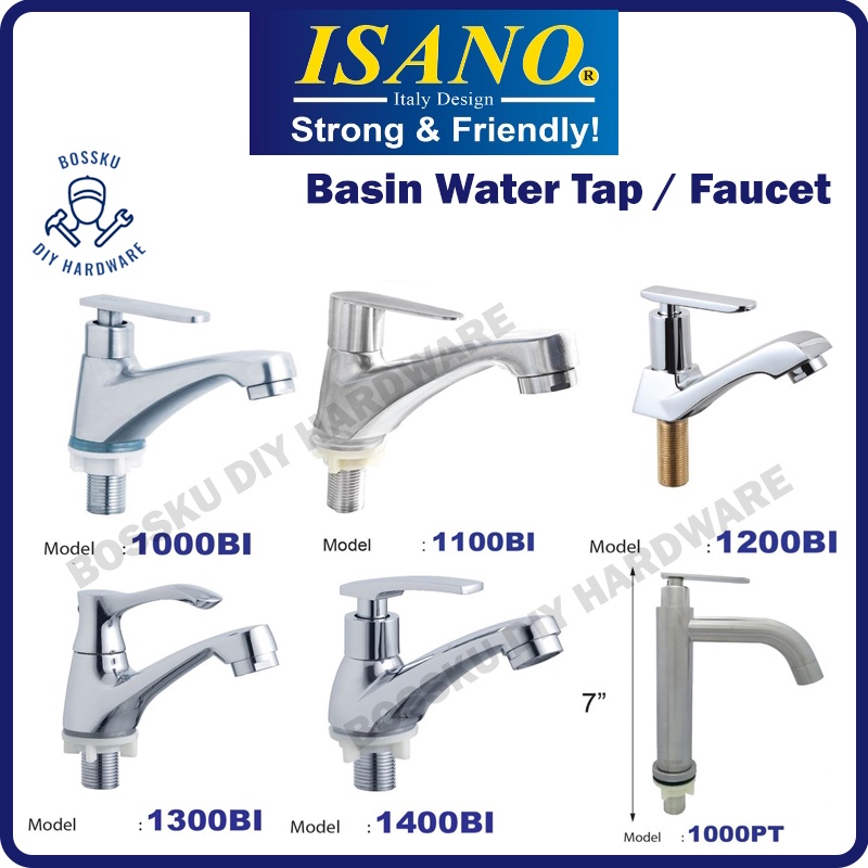 ISANO Basin Sink Water Tap / Faucet Toilet Bathroom Stainless Steel 1/2 ...