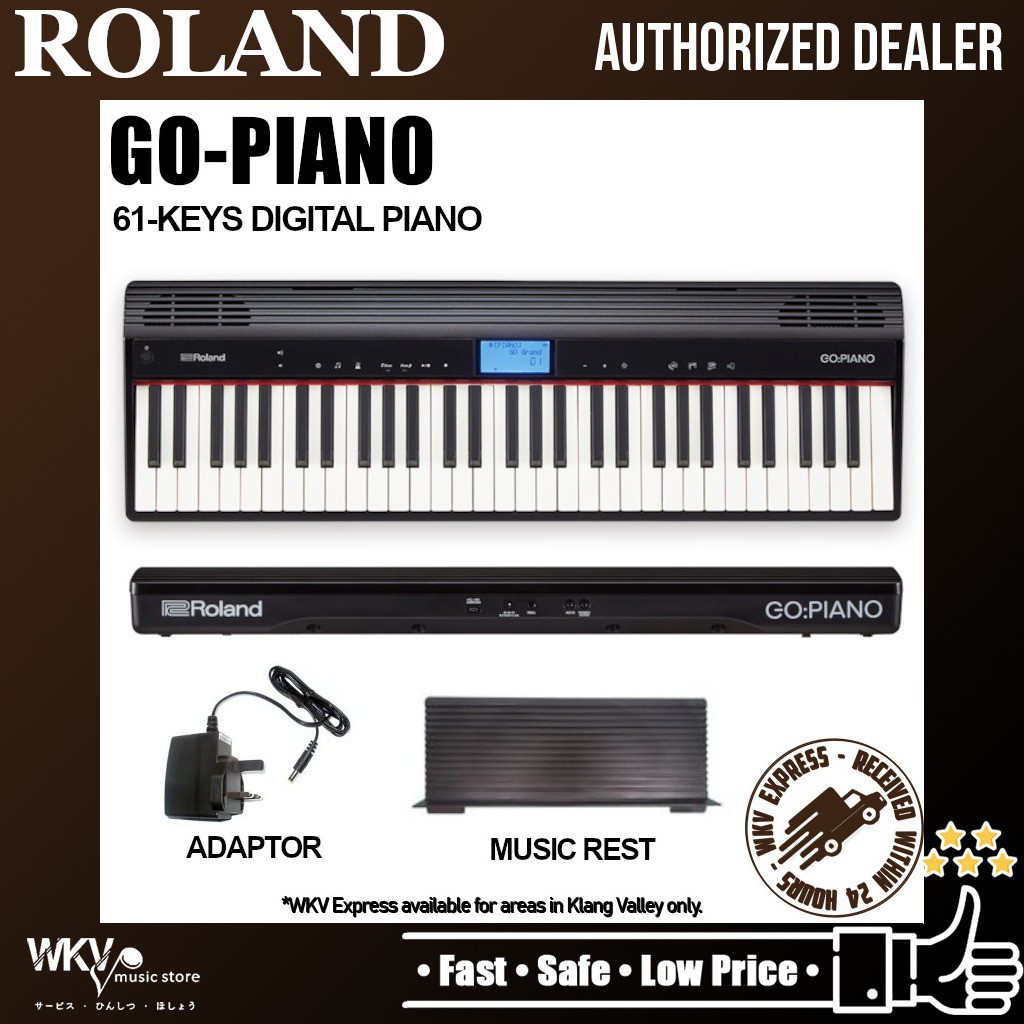 Roland GO:PIANO - 61 Keys Digital Piano With Note Stand and Adapter (GO ...