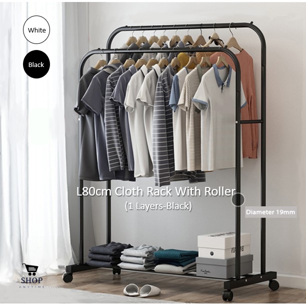 L80cm Clothes Wardrobe Rack with Storage Shelf | Wardrobe Rack | Cloth ...