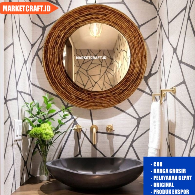 Aesthetic Wall Mirror/ Rustic Round Mirror/Woven Mirror/Wall Decoration ...