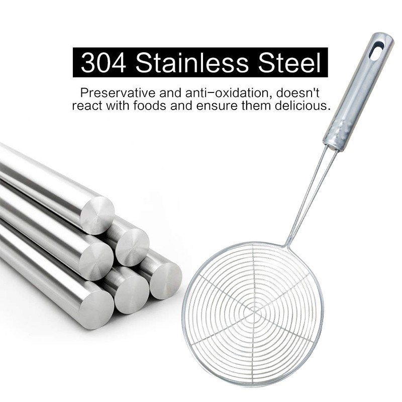 WALFOS Stainless Steel Frying Strainer Wire Mesh Skimmer Colander Scoop ...