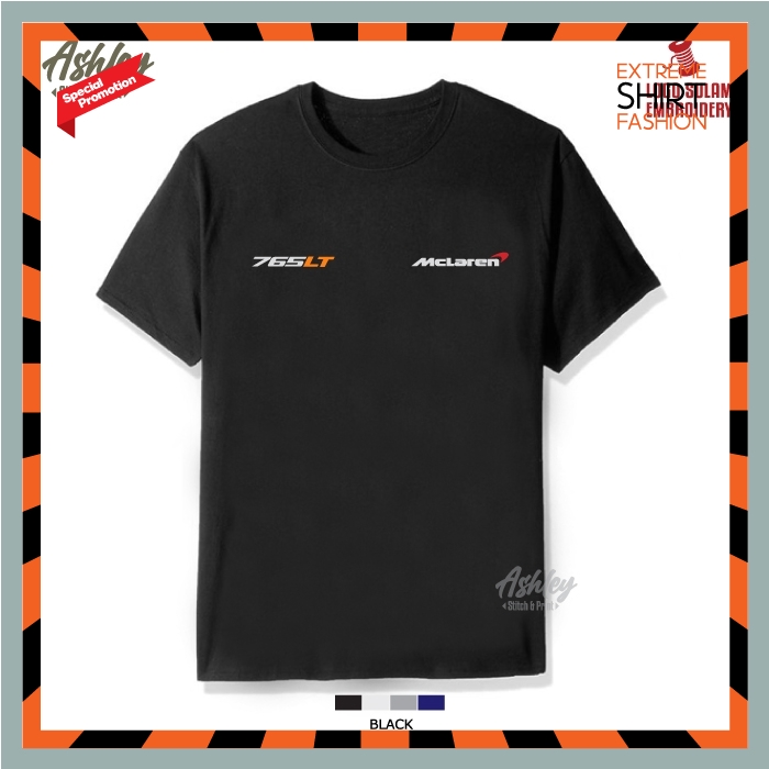 T Shirt Sulam McLaren 765LT V8 Turbo Engine Sports Car Racing Baju ...