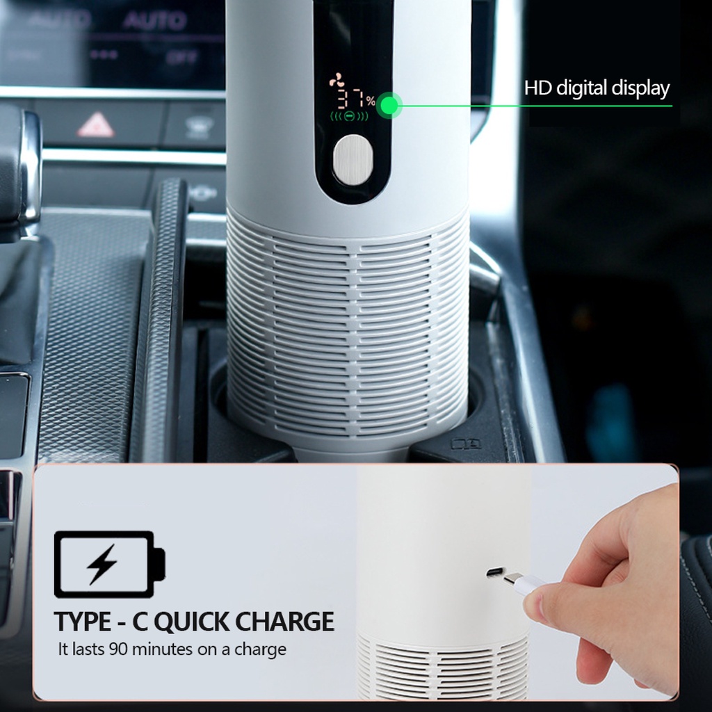 SwissThomas Portable Car Air Purifier 1200mAh USB Rechargeable ...