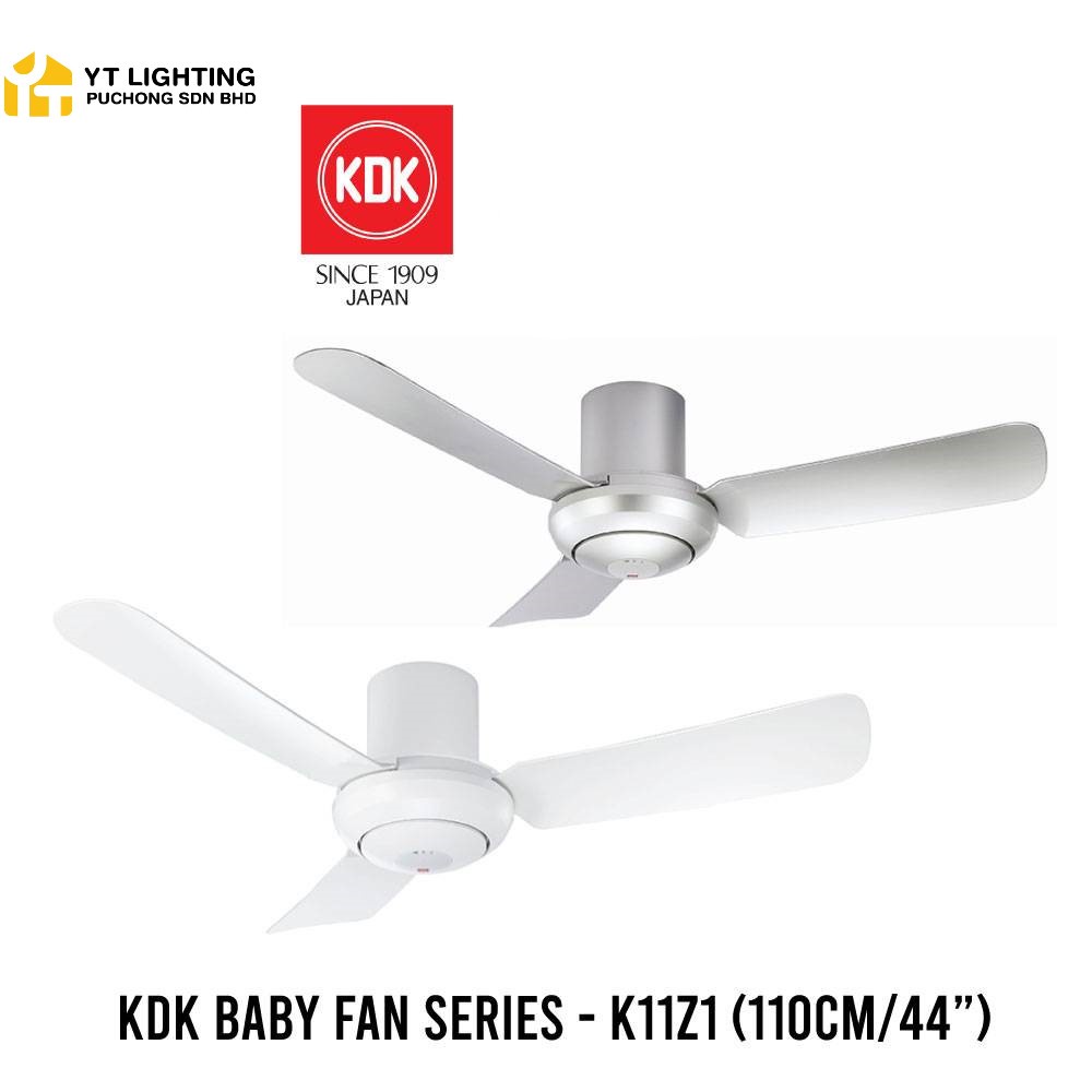 KDK Remote Control Baby Ceiling Fan K11Z1-ES/WH (110cm/44") Silver ...