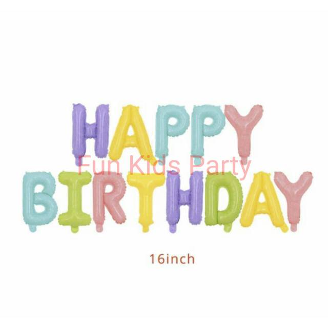 Happy birthday package in pastel colors / hbd letter balloons / pastel ...