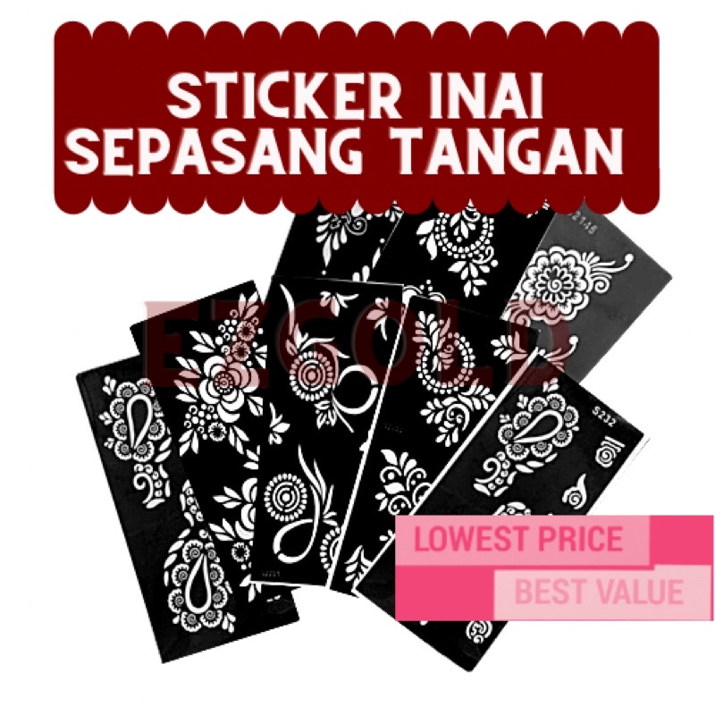 STICKER INAI UNTUK SEPASANG TANGAN (READYSTOCK) | Shopee Malaysia