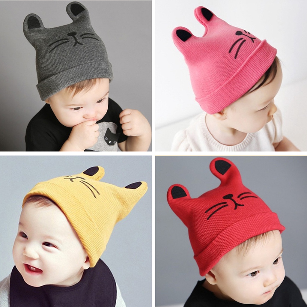 Topi Baby Hats Caps Cartoon Knitting Cap Newborn Baby Hat Baby Snowcap ...