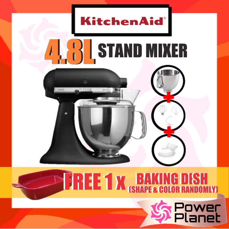 [FREE BAKING DISH] Kitchenaid 4.8L Tilt Head Stand Mixer 5KSM150PSBBK ...