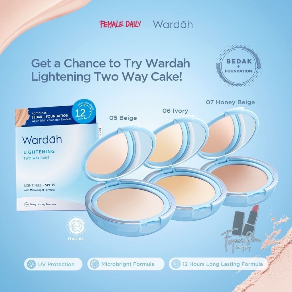 Wardah Lightening Two Way Cake Powder And foundation | Shopee Malaysia