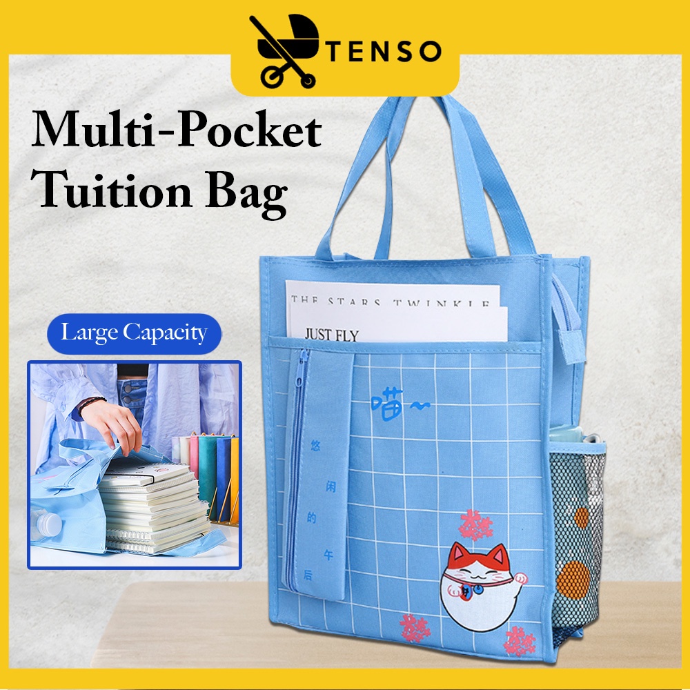 BM006 Tuition Bag Student Multi-Pocket Tutorial Bag A4 Document Bag ...