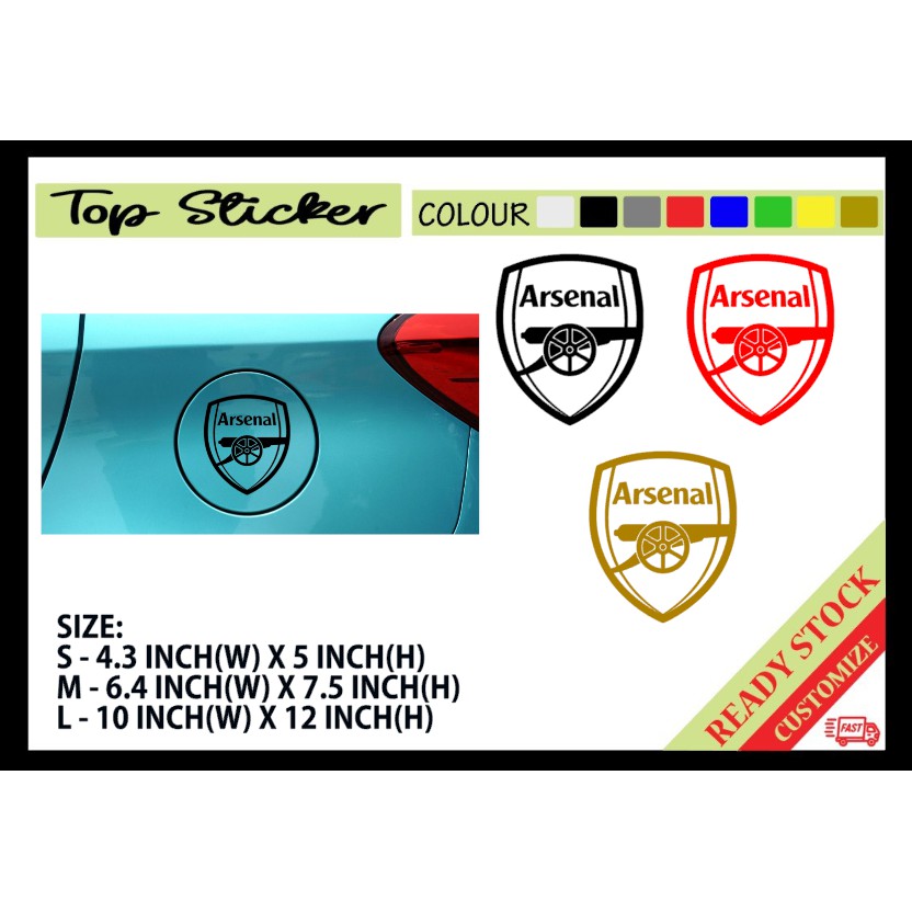 ARSENAL CAR STICKER FOOTBALL CLUB MYVI AXIA ALZA BEZZA SAGA EXORA ...