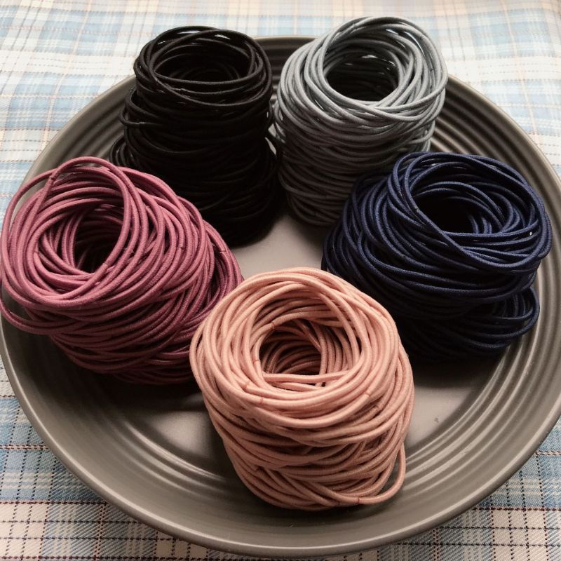 [RB 001] Getah Rambut Berwarna-warni / Hitam 100pcs Hair Rubber Band ...