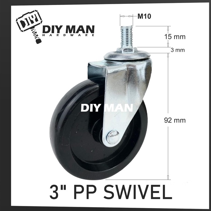 Metal/Plastic Caster Insert with Thread / Wheel Roller Furniture Caster ...