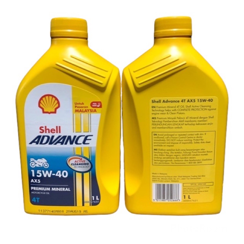 SHELL AX5 15W-40 4T OIL 100% ORI SHELL | Shopee Malaysia