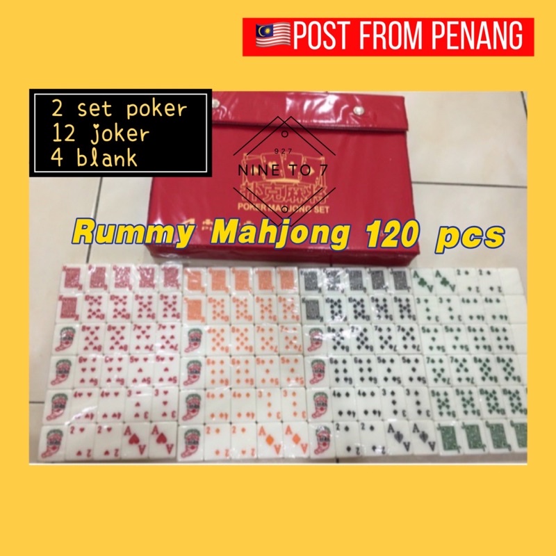Rummy Mahjong 36mm 拉米麻将 Lami Nami Mahjong Poker Mahjong Set | Shopee ...