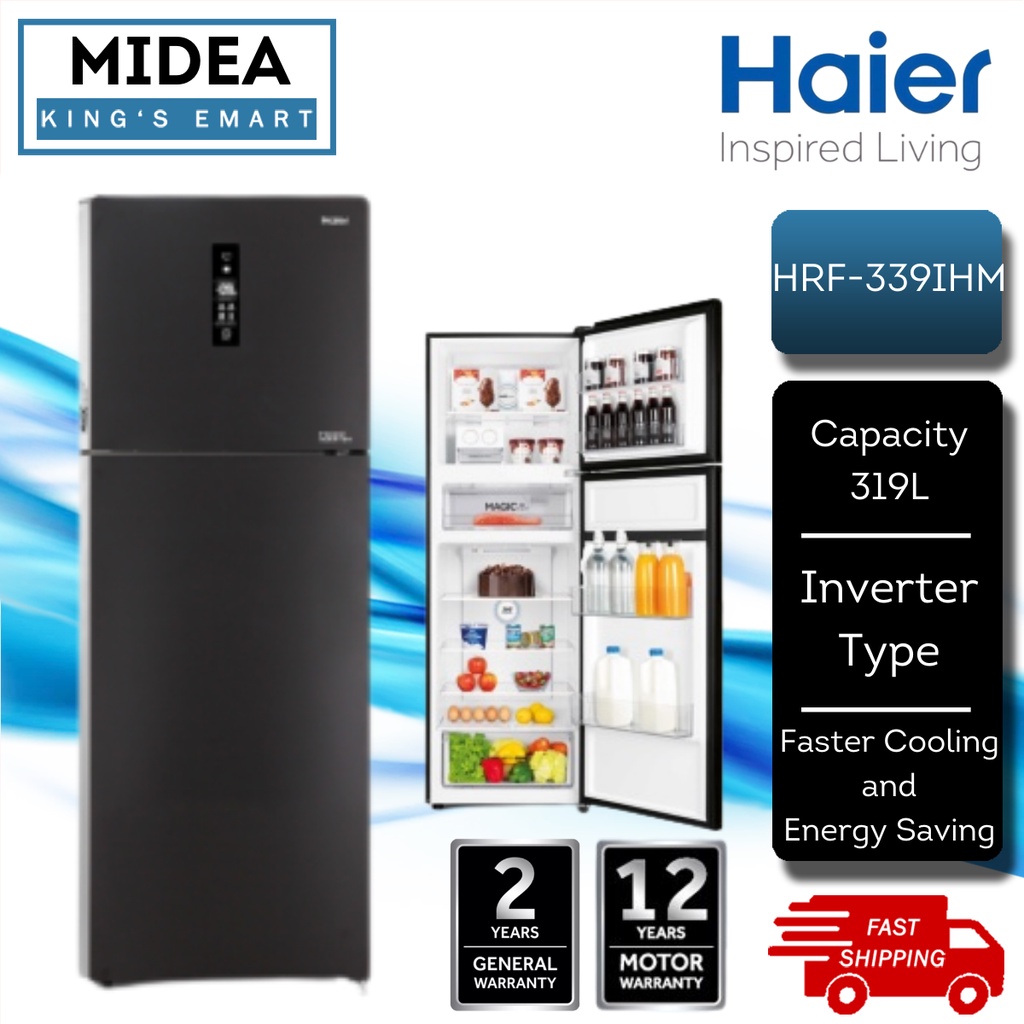 Haier 319L Top Mount Twin Inverter No Frost 2 Door Refrigerator Fridge ...