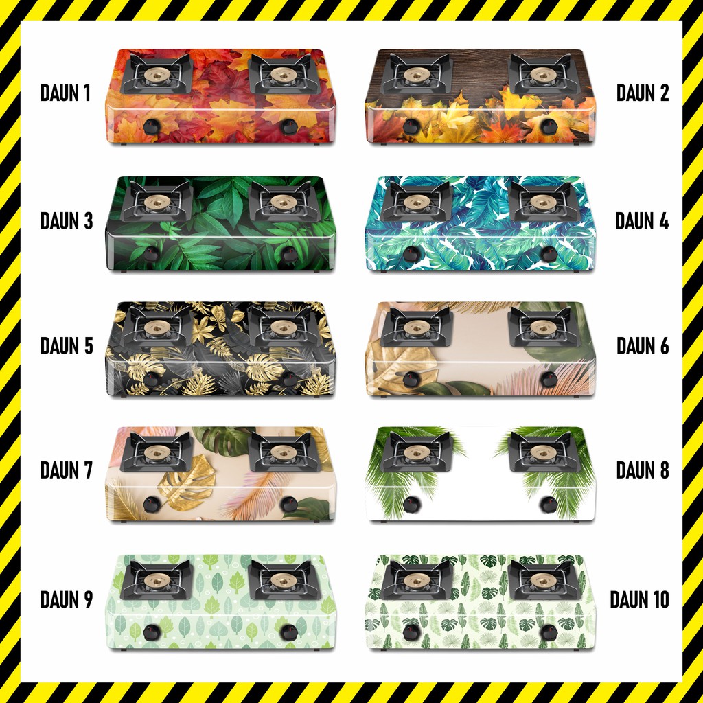 2-burner Stove STICKER And 1-burner STICKER Latest Motif - Daun ...