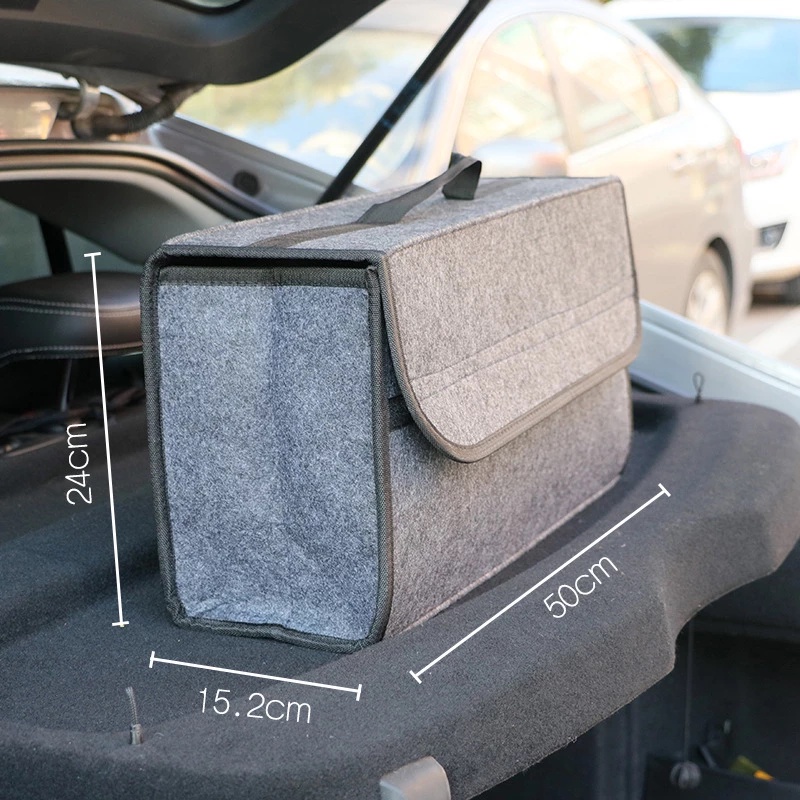 Car Trunk Organizer Soft Felt Storage Box Large Anti Slip Compartment ...