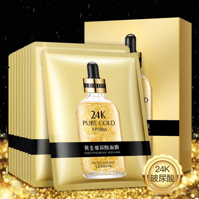 [Ready Stock]24K Gold Facial Mask Hyaluronic Acid Mask Moisturizing ...