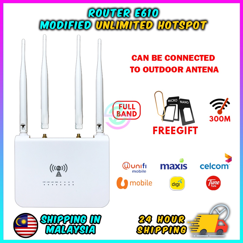 ⚡READY STOCK⚡ E610 MODEM ROUTER MODIFIED UNLIMITED HOTSPOT | Shopee ...