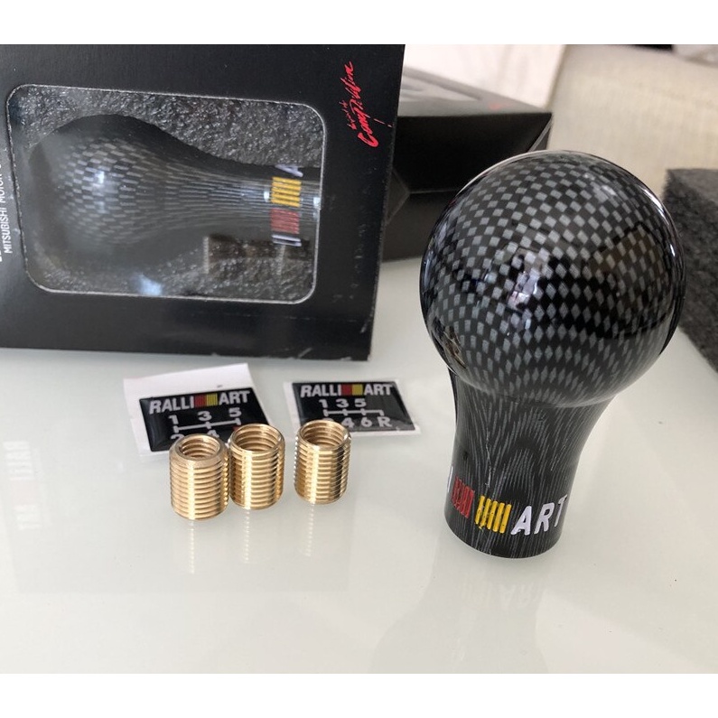 RALLIART GEAR KNOB CARBON UNIVESAL CAL WIRA KANCIL KELISA WAJA MYVI ...