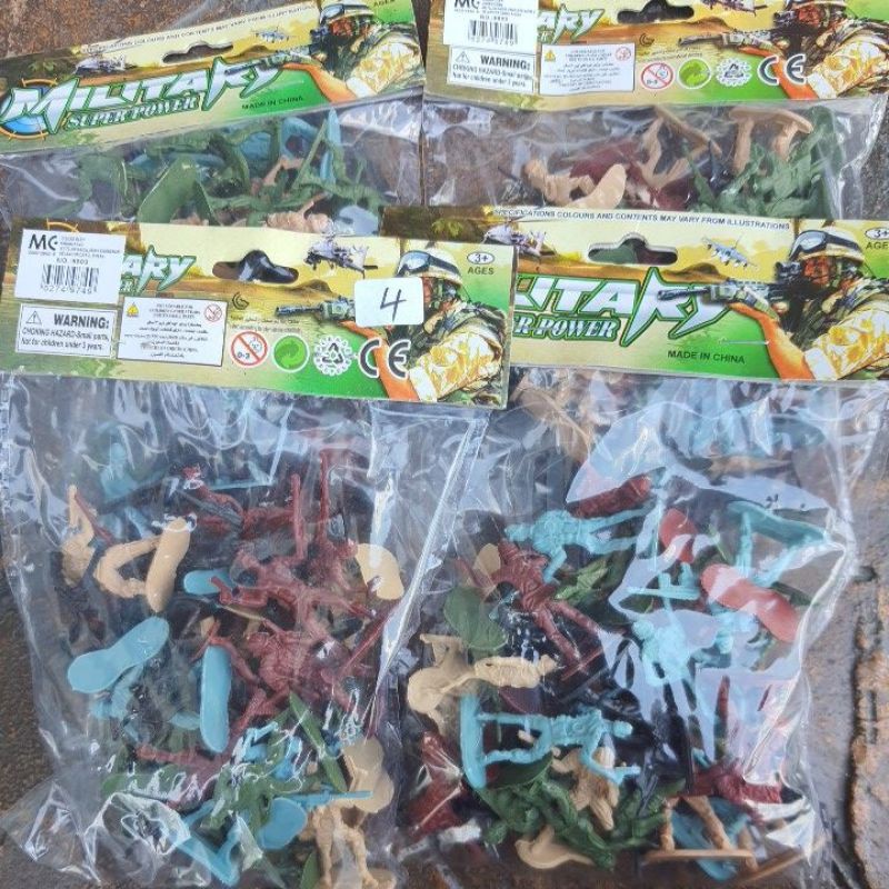 READY STOCK 100 pcs Military Playset Plastic Toy Soldiers Army Men ...