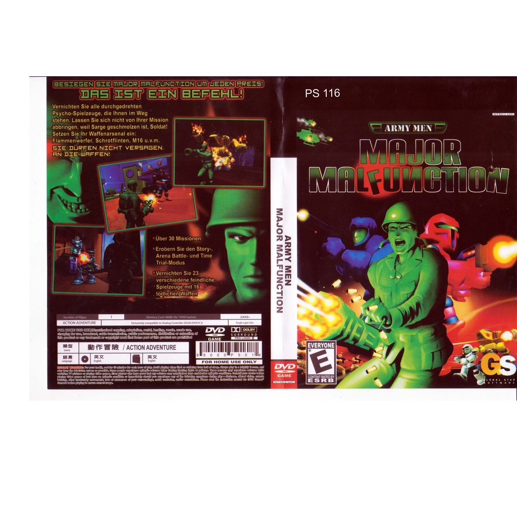 PS2 GAME COLLECTION ARMY MEN MAJOR MALFUNCTION | Shopee Malaysia