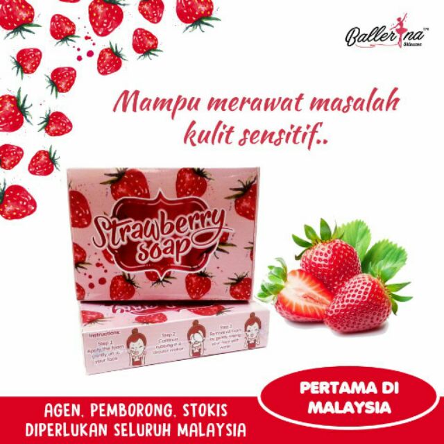 Strawberry Soap (Sabun Strawberi) | Shopee Malaysia