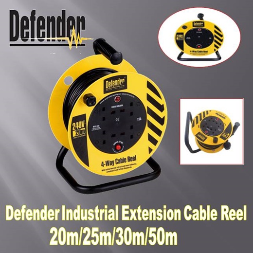 DEFENDER INDUSTRIAL EXTENSION CABLE REEL/ 13A BOX CASSETTE INDUSTRIAL ...