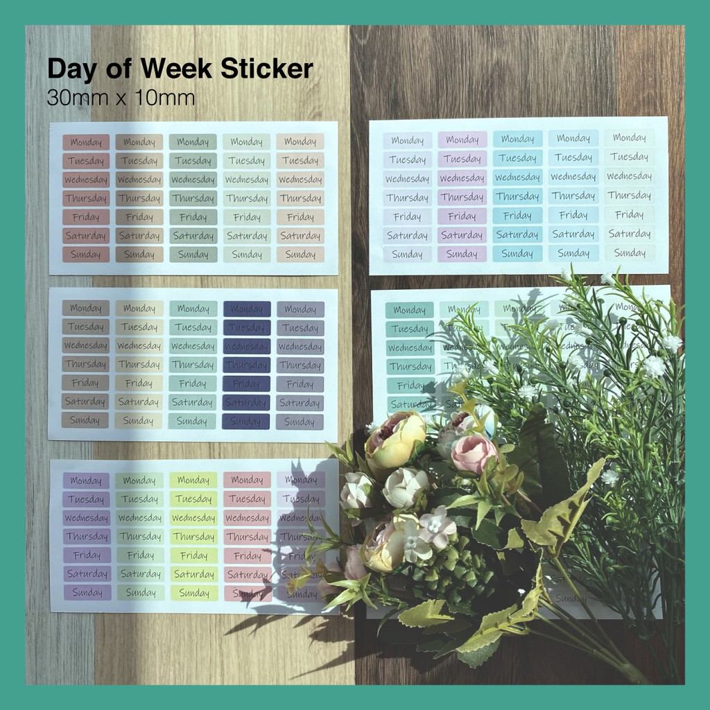 Day of the week sticker (ready stock)planner sticker | Shopee Malaysia