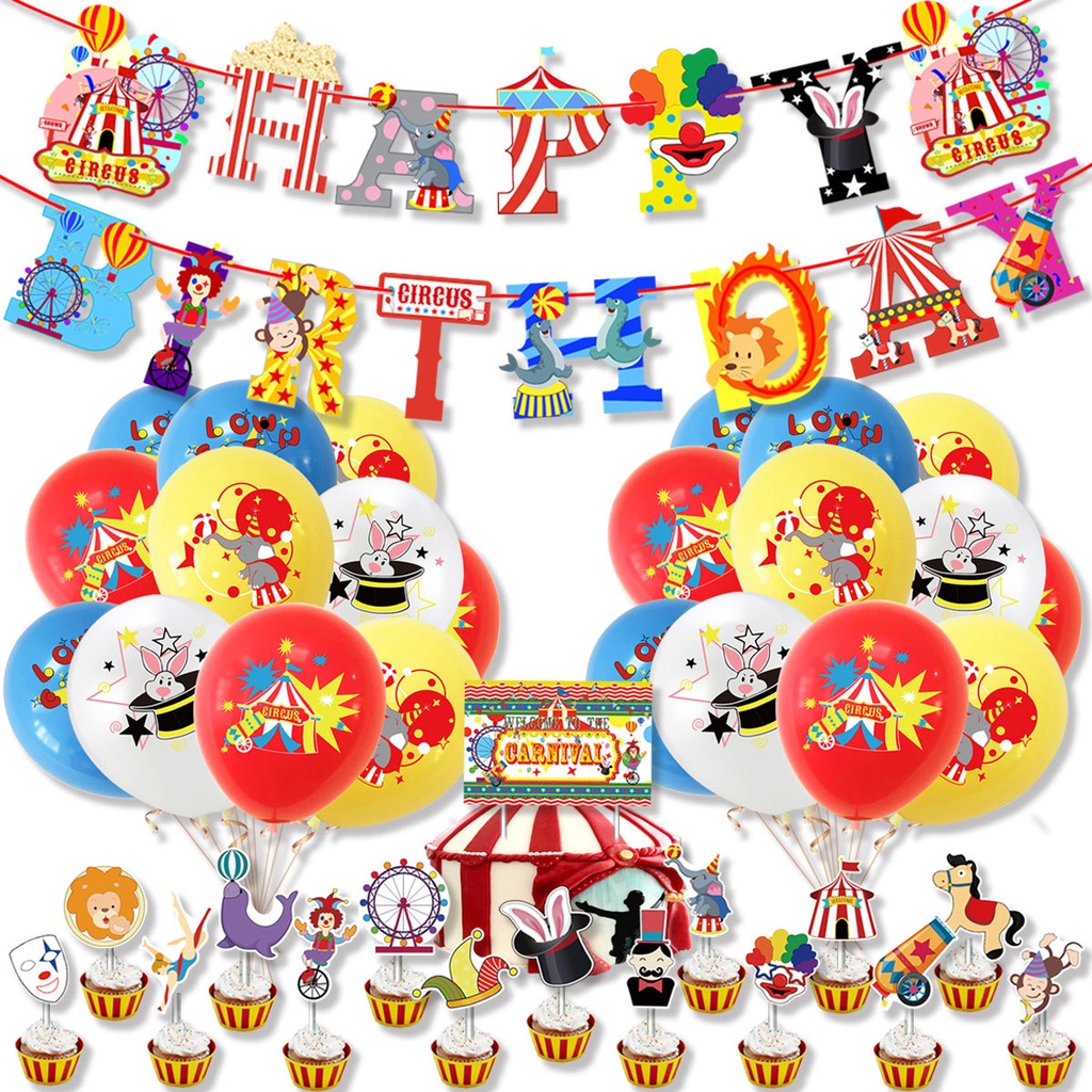 Circus Theme Party Birthday Party Decorations Carnival Banner Circus ...