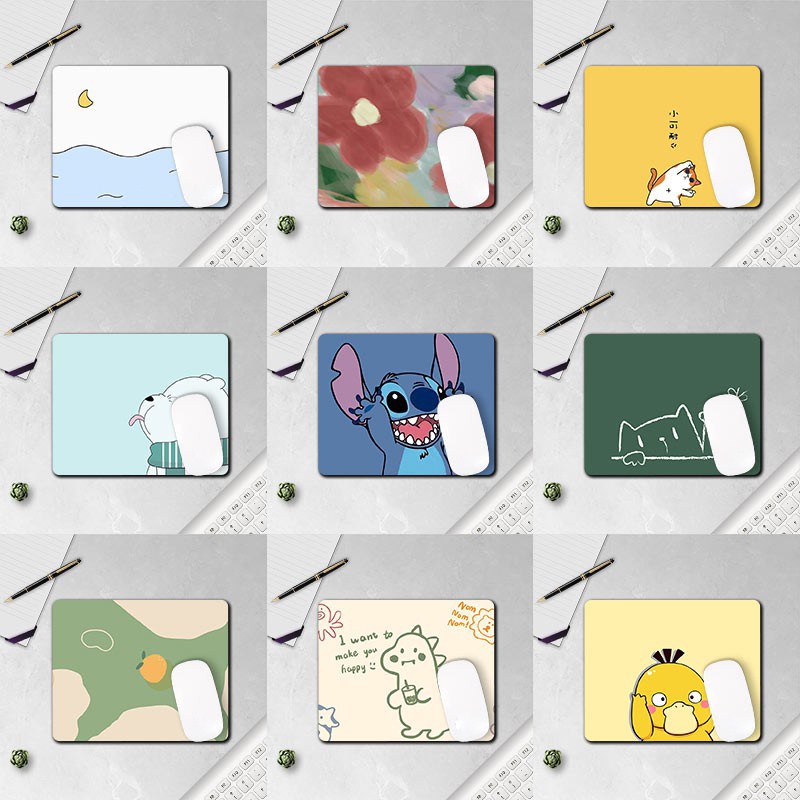 Spot mouse pad seven cute pattern square mouse pad non-slip thick ...