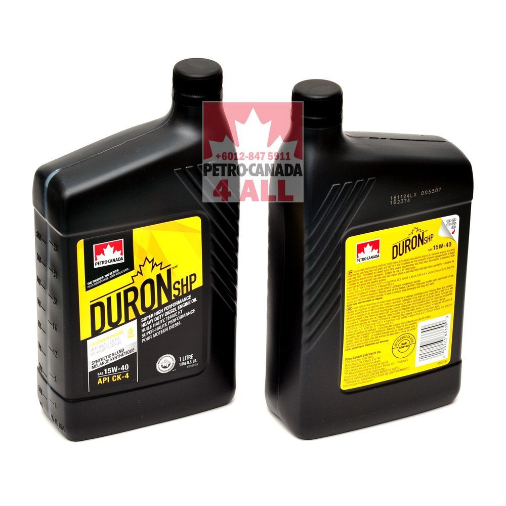 PETRO-CANADA DURON SHP 15W-40 Heavy Duty Engine Oil (1 liter per bottle ...
