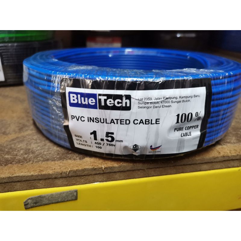 Bluetech 1.5MM Insulated PVC/Pure Copper Cable (SIRIM APPROVAL ...