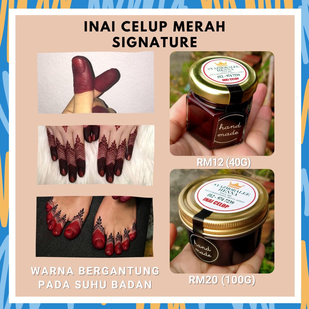 Nail care INAI CELUP & INAI LUKIS HALAL -RATU INAI MEKNA- | Shopee Malaysia