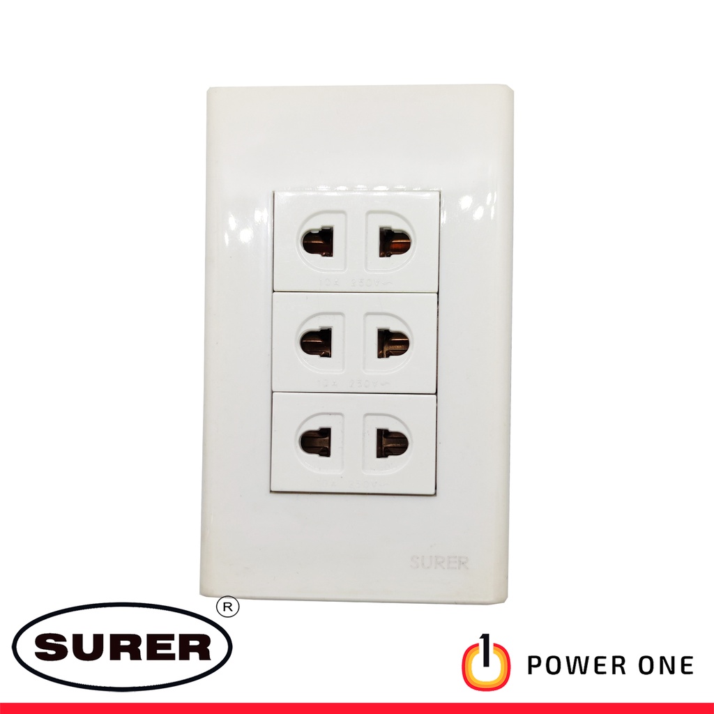 Surer 1313 3 Gang Universal Outlet (DIY Series) (1300 Series) | Shopee ...
