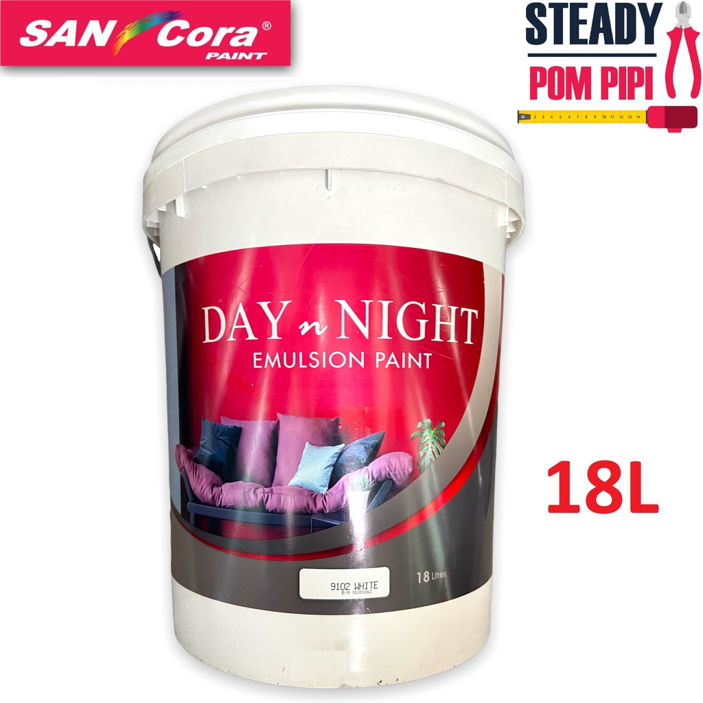 18L SANCORA DAY & NIGHT DAY N NIGHT WHITE 9102 EMULSION PAINT / CAT ...