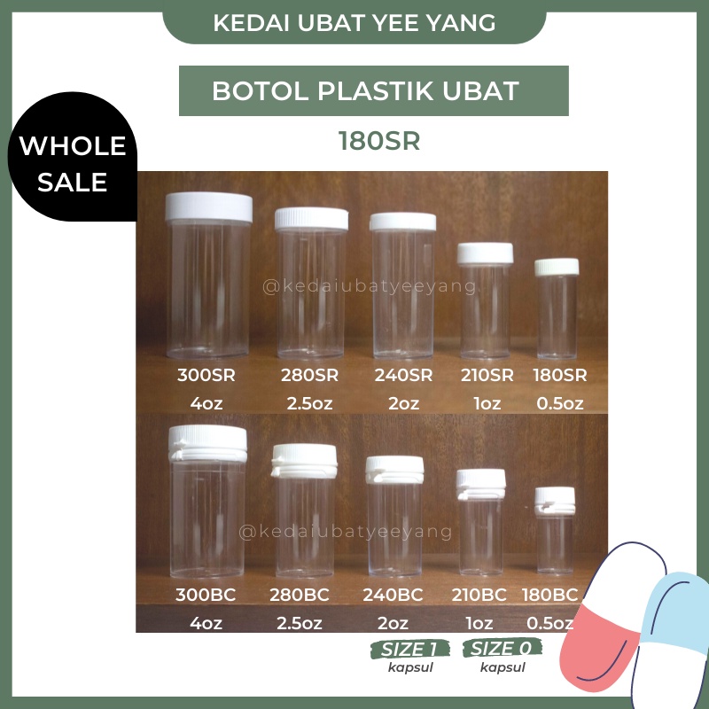 [Wholesale] (180SR | 0.5 oz) Botol Kapsul Ubat | botol ubat kosong ...
