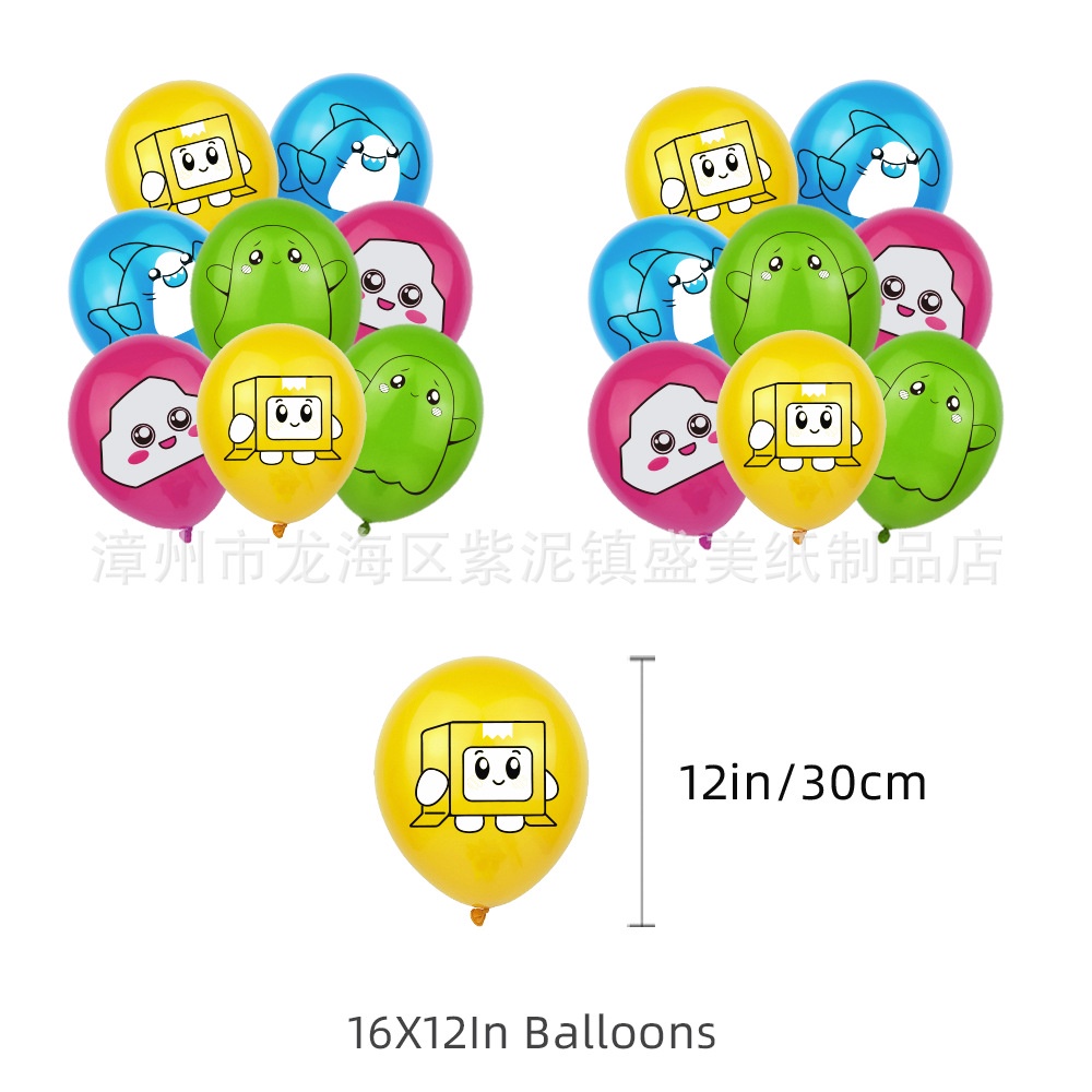 New Lankybox Birthday Theme Party Decoration Banner Pull Flag Balloon ...