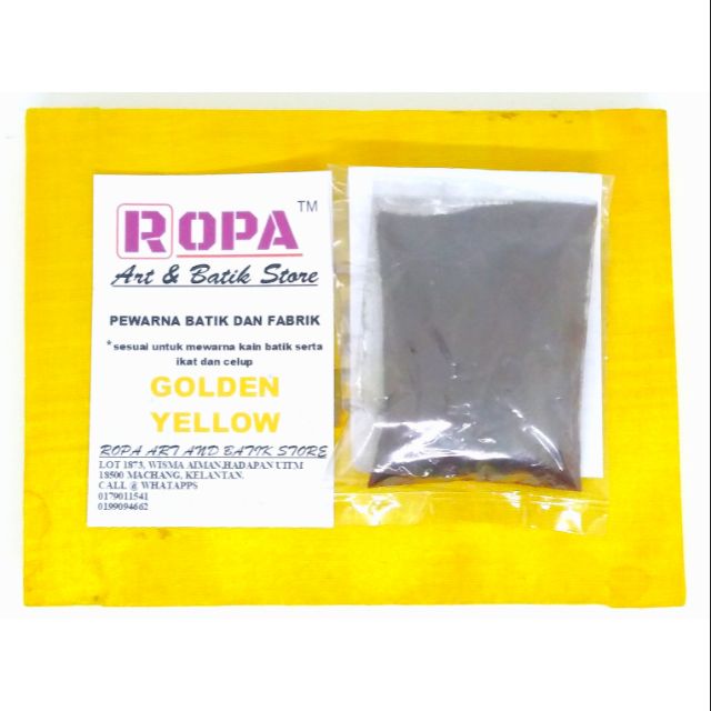 Serbuk Pewarna Batik Fabrik Dan Ikat Celup Warna Golden Yellow | Shopee ...