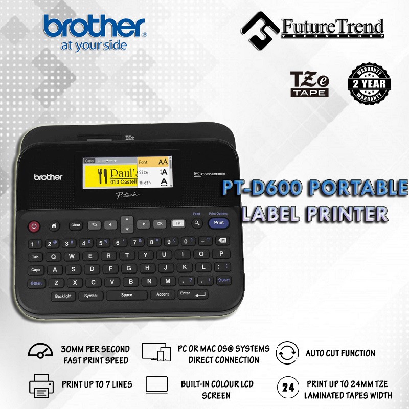 Brother PT-D600 Label Printer Stand-alone Desktop Model With PC ...
