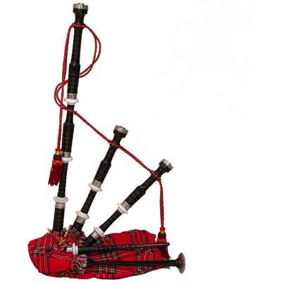 Scottish Bagpipe Black Rosewood Royal Stewart Tartan , Drone, Reeds ...