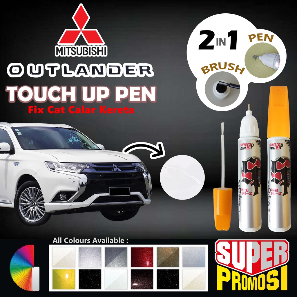 MITSUBISHI OUTLANDER Touch Up Pen 2in1 Pen & Brush DIY Scratch Repair ...