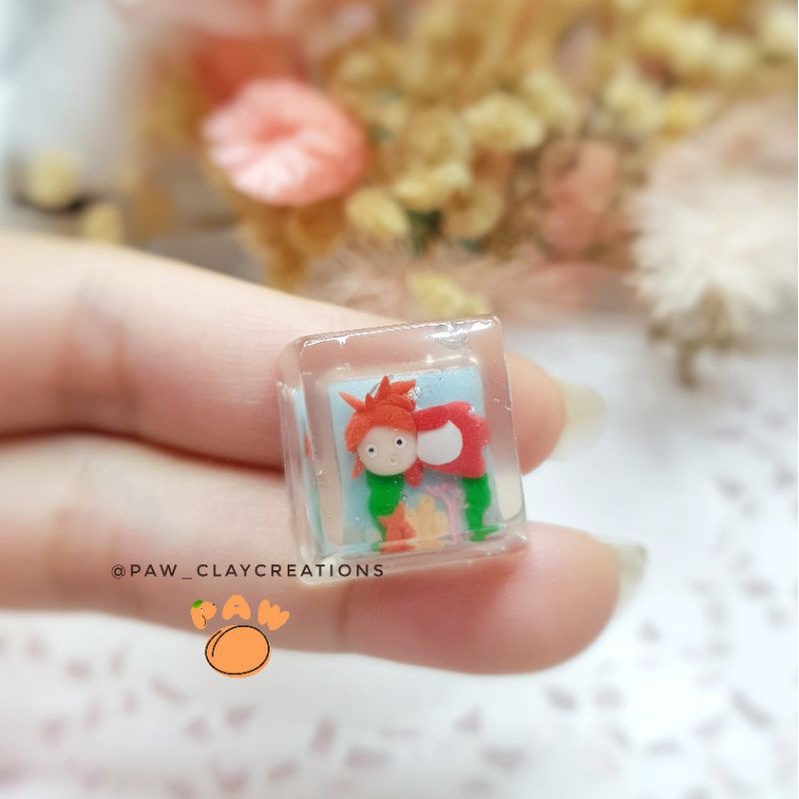 Artisan keycaps/Ghibli keycap/ponyo keycap/Unique artisan keycap ...